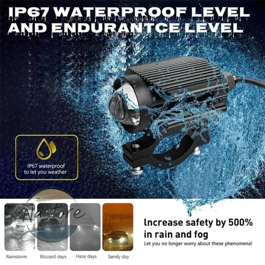 バイク LED ライト プロジェクターレンズ 12V 24V フロントドライビングライト超高輝度 BMW ヤマハ YAMAHA 電気 4X4 ...