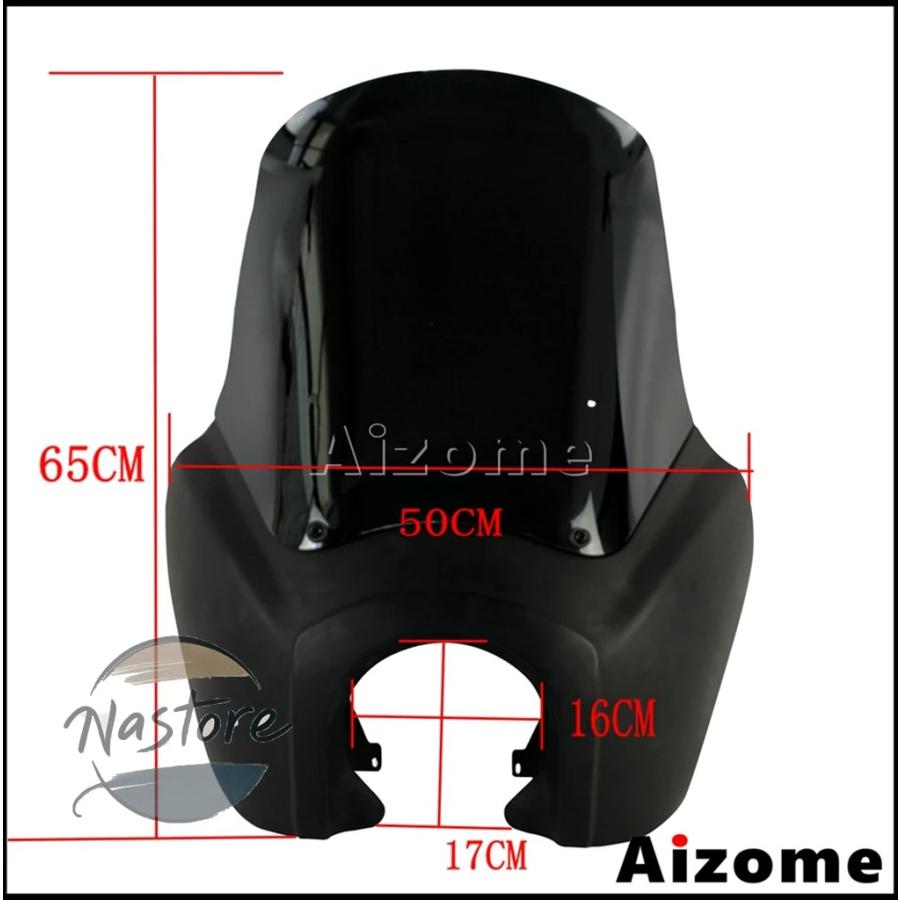 15 インチフロントガラス バイク フロント ヘッドライト フェアリング W マウントヘッドランプ延長ブロックキットハーレー ダイナ FXDF ...