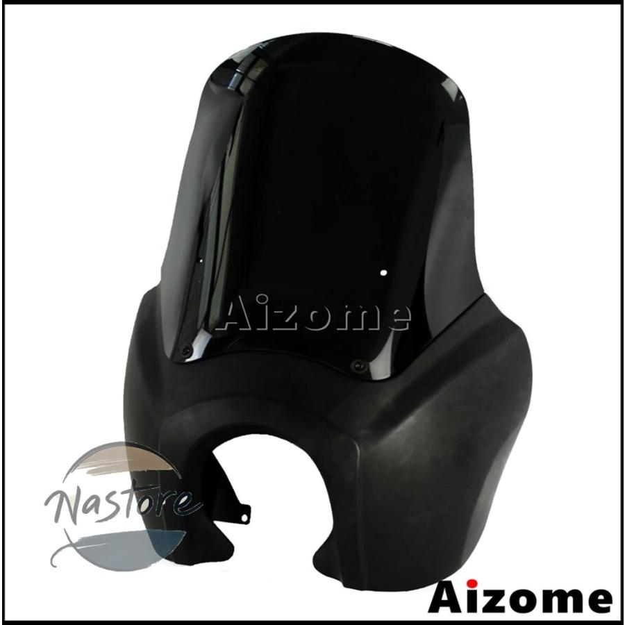 15 インチフロントガラス バイク フロント ヘッドライト フェアリング W マウントヘッドランプ延長ブロックキットハーレー ダイナ FXDF FXDB FXDWG EFI FXDI ...