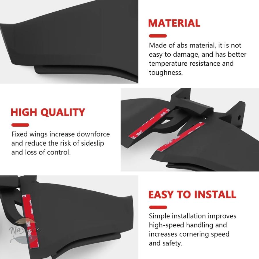 【並行輸入品】バイク for downforce naked frontal spoilers winglet aeroダイナmic wing ...