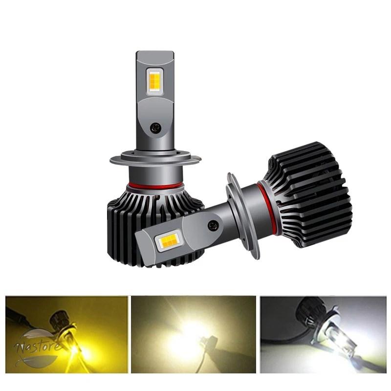 並行輸入品 h4 2x 100w yellow white dual color car led headlight 3000k+4300k ...