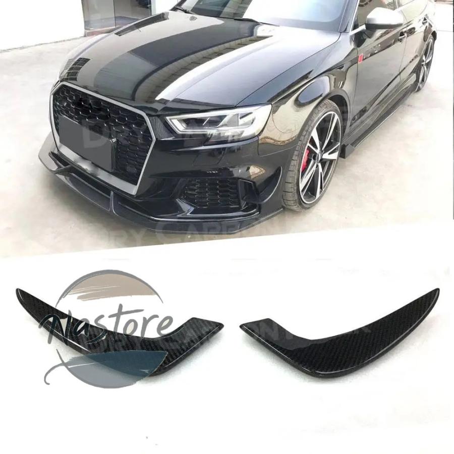【並行輸入品】アウディ audi フロント カーボン バンパー サイドフィン シャークスタイルモールディング frp a3 rs3セダン 2個 ...