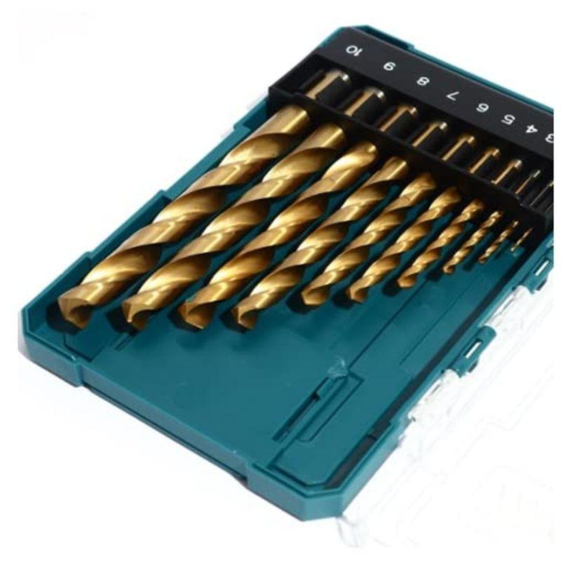 マキタ(Makita) ドリル ビットHSS-TIN 10本セット ケース 付属 D-72849 ツイストドリル 鉄工用ドリルビット 並行輸 ...