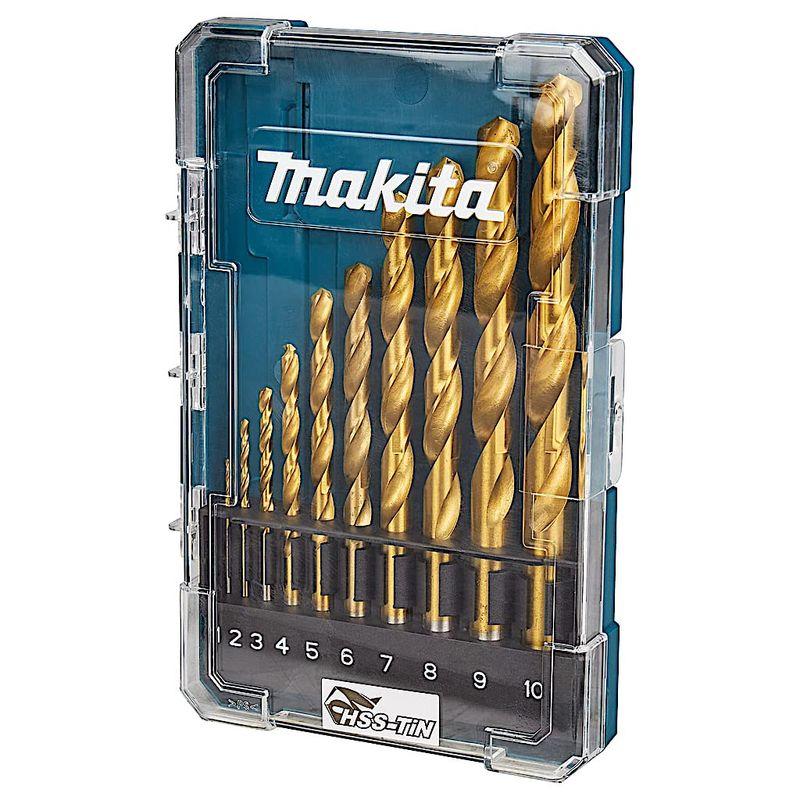 マキタ(Makita) ドリル ビットHSS-TIN 10本セット ケース 付属 D-72849 ツイストドリル 鉄工用ドリルビット 並行輸 ...