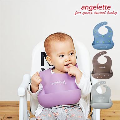 angelette アンジェレッテ シリコンビブ Juice Bar シリーズ お食事エプロン スタイ よだれかけ ポケット付き コンパクト ...