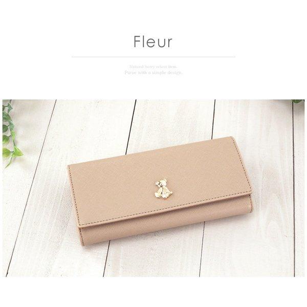 NATURAL BERRY 長財布 くま テディベア 小銭入れ シボ加工風 多 NATURAL BERRY 長財布 くま テディベア 小銭入れ シボ加工風 多
