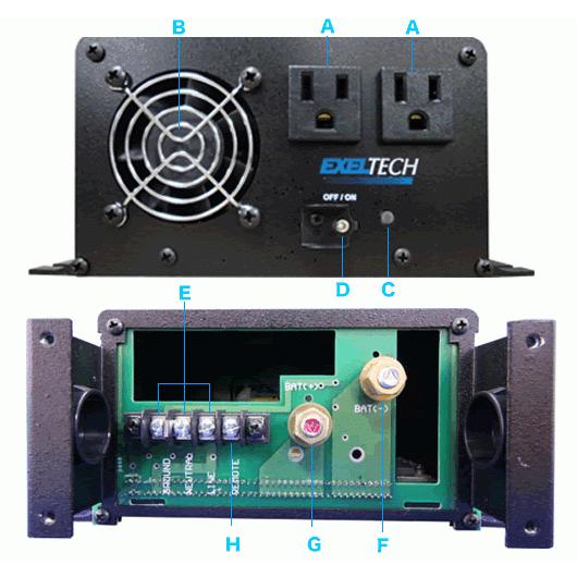 【受注生産】DC-＞ACインバータ 正弦波 EXELTECH XP1100K-12 (入力DC12V)[正規品／日本語の説明書付き／無料保証2 ...