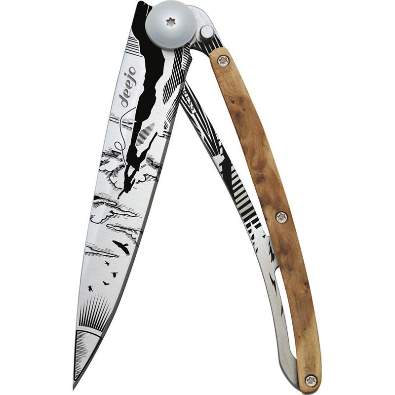 deejo アウトドアナイフ deejo tatoos 37g CLIMBING-JUNIPER WOOD