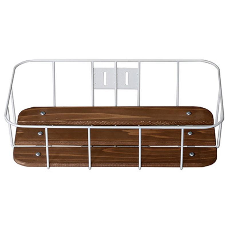 昭和インダストリーズ 自転車アクセサリー ウッドワイヤーラック 浅型   ホワイト 自転車アクセサリー 昭和インダストリーズ ウッドワイヤーラック 浅型