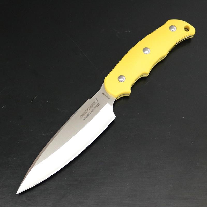 G・サカイ アウトドアナイフ サビナイフ 3 ガットフック無  刃長(131mm)  イエロー アウトドアナイフ G・サカイ サビナイフ 3 ガットフック無 刃長(131mm