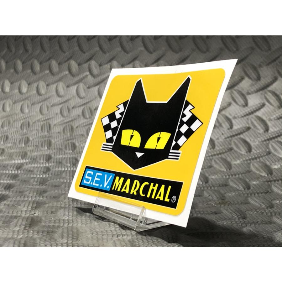 SEV MARCHAL 正規品 マーシャルステッカー 四角イエロー 83mm × 62mm 黒 黄 ブラック イエロー検）Marshall ...