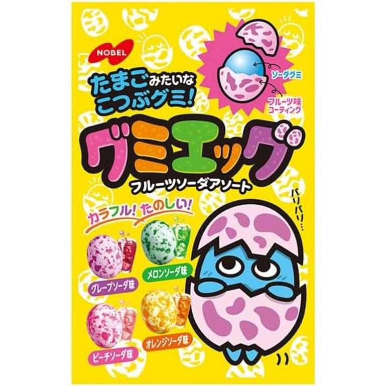 グミエッグ 40g ×12袋 (12袋セット) フルーツソーダアソート ノーベル製菓 フルーツ味 グレープソーダ味 メロンソーダ味 ピーチソーダ味 たまごみたい : ネイビーネイビー - 通販 ...