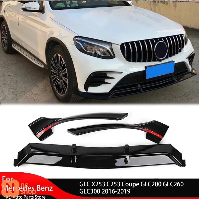 メルセデスベンツ GLC X253 C253 クーペ GLC200 GLC260 GLC300 2016年-2019年用 フロントバンパーリップ ボディキット スポイラー スプリッター トリム ...