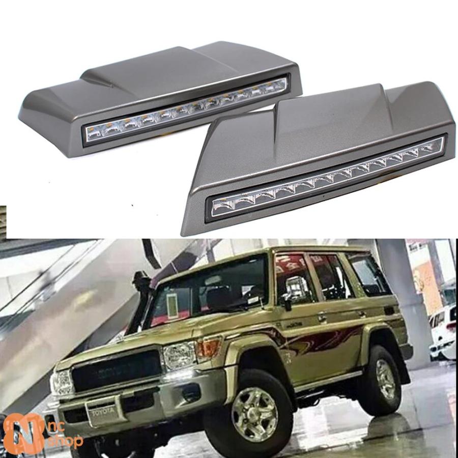 【並行輸入品】 トヨタ ランドクルーザー 76 LC70 LC76 LC79 12V用 2個入り LEDデイタイムランニングライト 12V ...