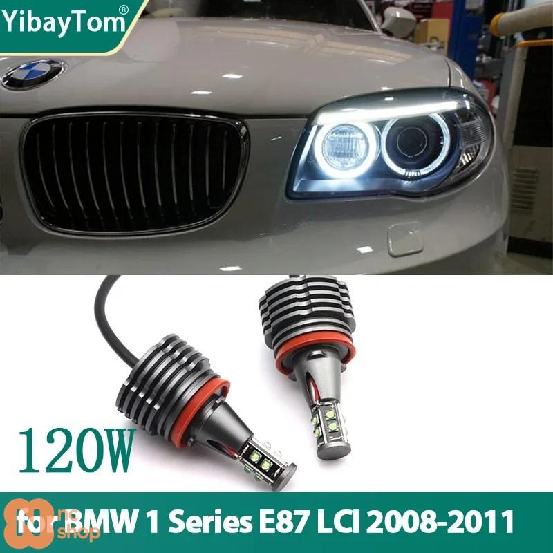 BMW 1シリーズ E87 LCI 116I 116D 118I 118D 120I 120D 123D 130I 2008-2011年用 LED BMWエンジェルアイリングマーカーバルブ ...