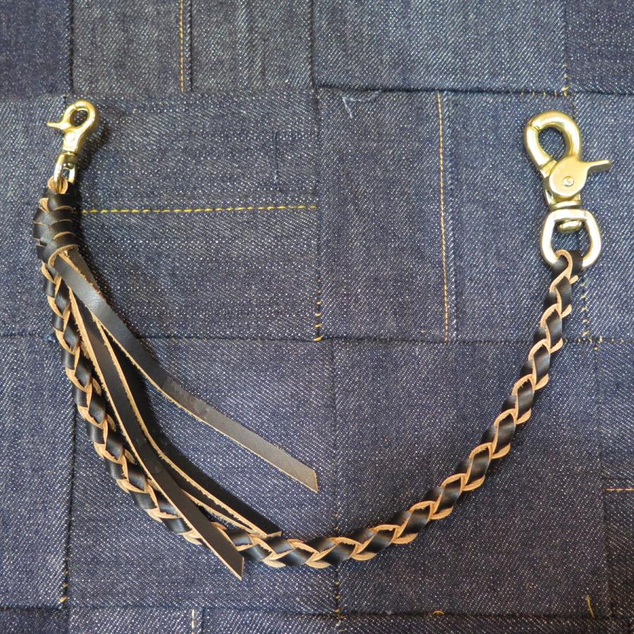 【kiwami Leather wallet Rope】 ”極み”Black茶芯ウォレット 四つ編みロープ 刻印入り Neat Style ...