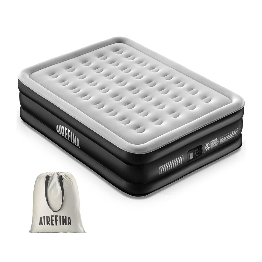 Airefina エアーベッド ダブルサイズ 電動ポンプ内蔵 キャンプ マット 耐久性 高耐久 来客用 フロック表面加工 長さ203×幅15 : necessaryfactory - 通販 ...