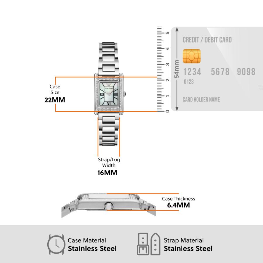 EMPORIO ARMANI エンポリオアルマーニ 腕時計 レディース 二針 ステンレススチールウォッチ AR11625 : neel腕時計 ...