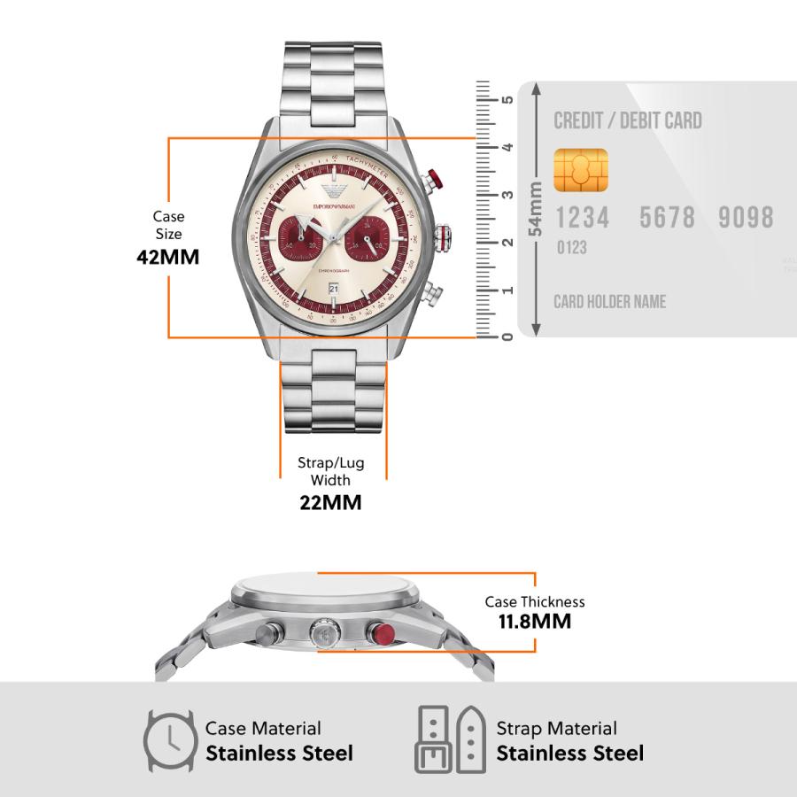 EMPORIO ARMANI エンポリオアルマーニ 腕時計 メンズ クロノグラフ ステンレススチールウォッチ AR11645 : neel ...