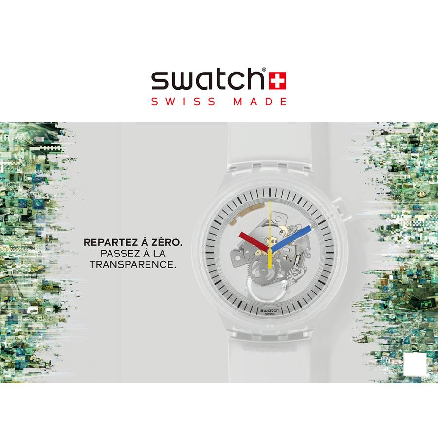 swatch スウォッチ 腕時計 メンズ レディース ビッグボールド クリアリーボールド BIG BOLD SB01K100 ...