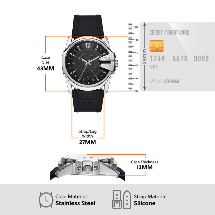 DIESEL（ディーゼル） （ノベルティー付き）ディーゼル 腕時計 メンズ MASTER CHIEF シリコンウォッチ DZ4700SET ...