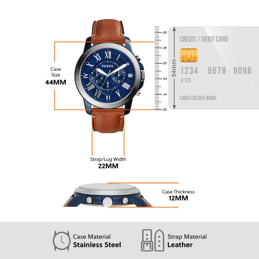 FOSSIL（フォッシル） 腕時計 メンズ GRANT クロノグラフ ライトブラウン レザーウォッチ FS5151 : neelセレクト ...