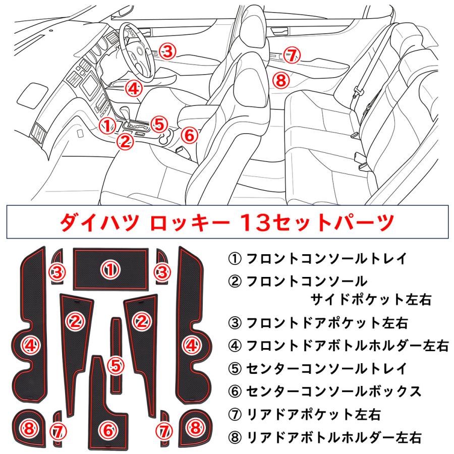 ライズ ロッキー ポケットマット ラバーマット トヨタ ダイハツ フロアマット すべり止め ゴムマット 騒音防止 キズ防止 車種専用設計 13枚セット ネグエス : Negesu - 通販 ...