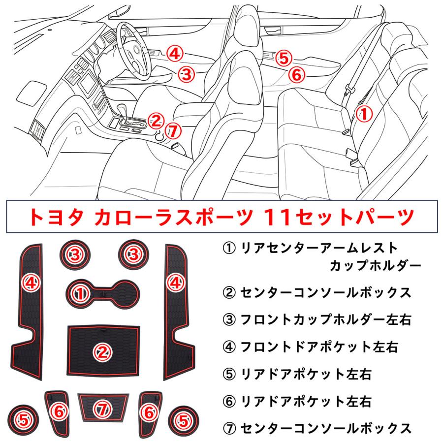 カローラ スポーツ ツーリング 210系 ポケットマット ラバーマット トヨタ フロアマット すべり止めシート 騒音防止 キズ防止 車種専用設計 11枚セット ネグエス : y-3852 ...