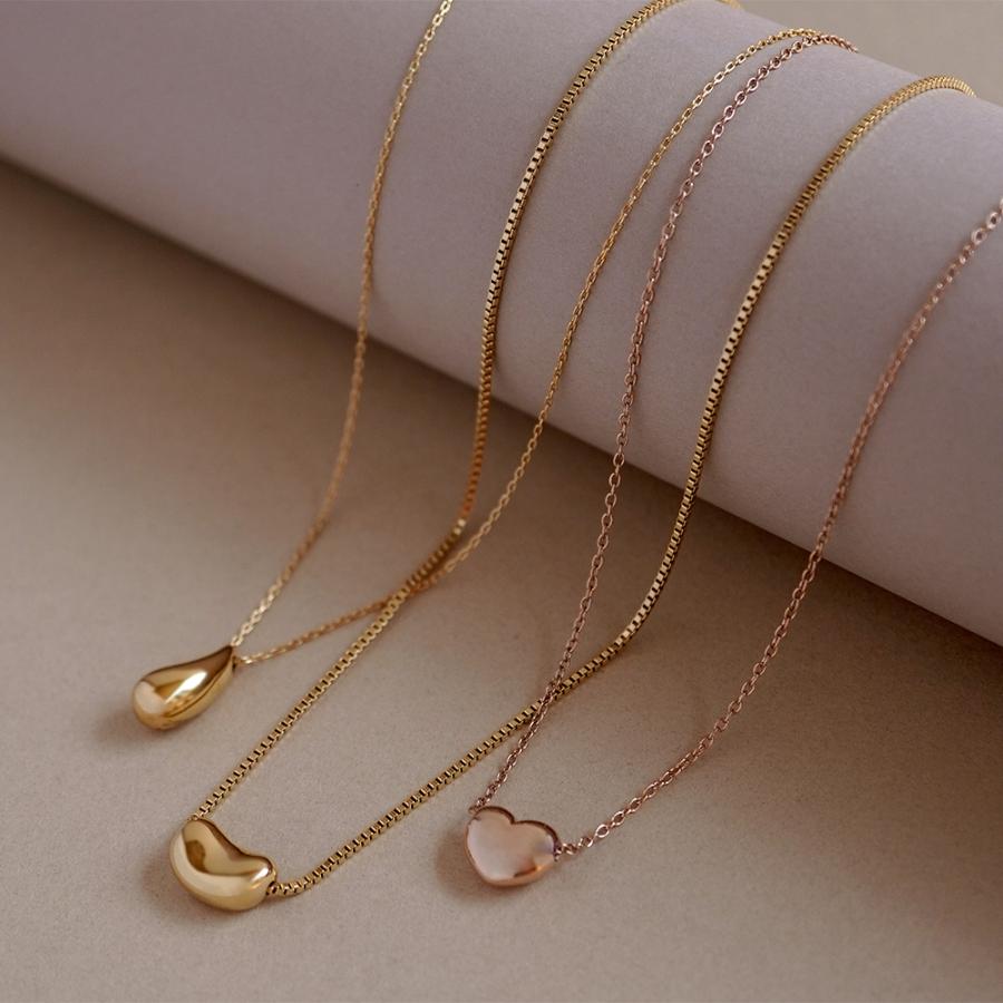 ネックレス 金属アレルギー対応 ペンダント ステンレス316L YG/PG色 43cm ハート/ビーンズ/ドロップ : 金属アレルギー専門店 Negozietto - 通販 - Yahoo ...