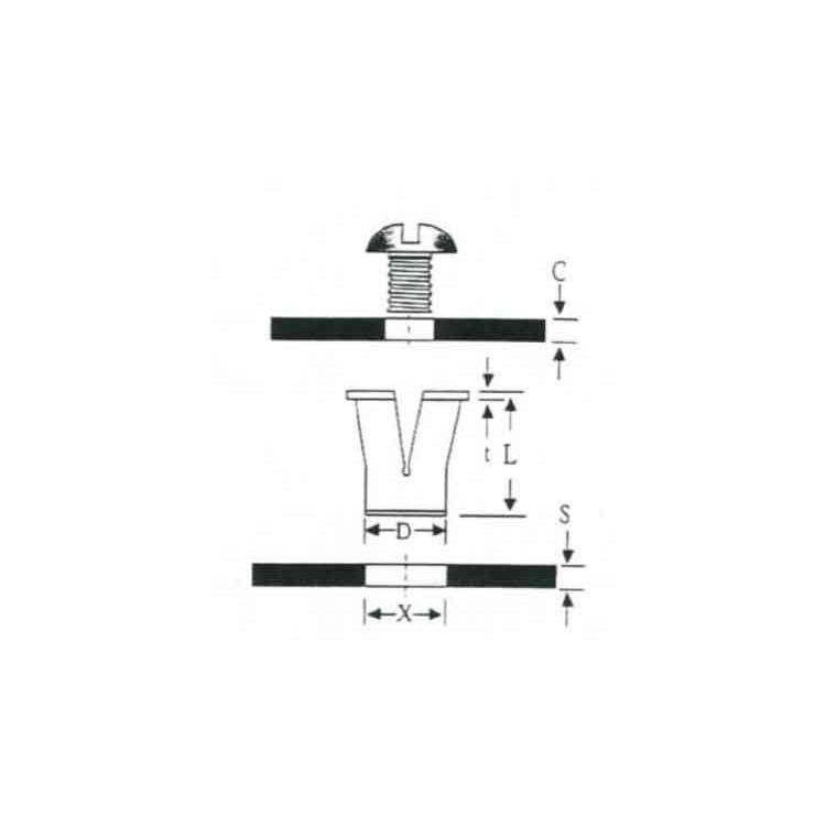 ナイロン ナットインサート JC-6010 【100本】 : ネジクル - 通販 - Yahoo!ショッピング