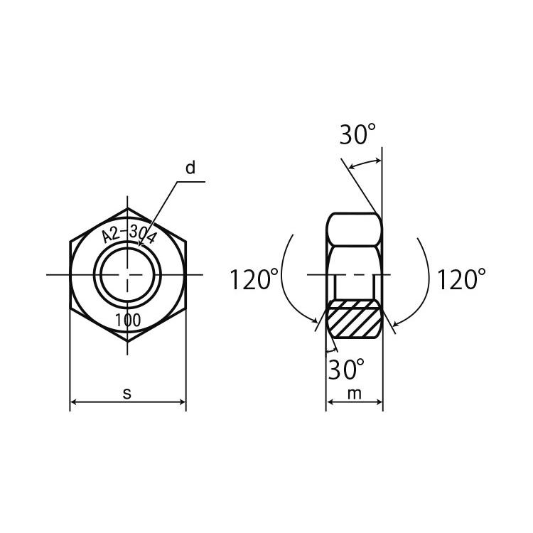 高強度ステンレス[SUS304CUN] ハイテンションナット (スタイル2) [A2-100] M12 (太さ=12mm)用 【 バラ売り ： 1個入り 】 : ネジのトミモリ - 通販 ...