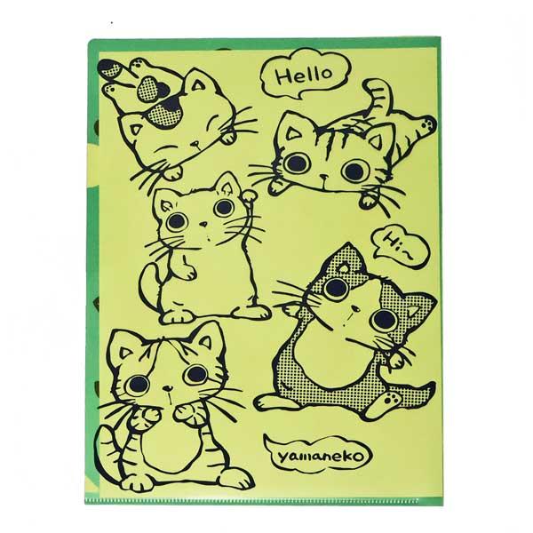 やまねこ イラスト A4クリアファイル （やまねみえこ）猫のクリアファイル 猫グッズ 猫雑貨 猫 ねこ ネコ クリアフォルダー : ya-cf-a4-2023 : ねこのざっか屋さん ネ ...