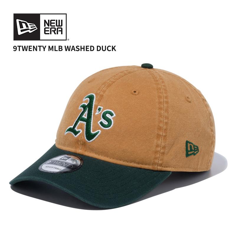 NEW ERA ニューエラ キャップ 9TWENTY MLB Washed Duck オークランド・アスレチックス ライトブロンズ ダーク ...