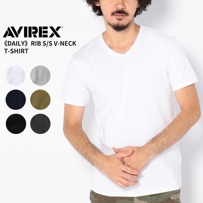 AVIREX アヴィレックス 半袖Tシャツ DAILY S RIB V NECK TEE デイリー 7834934008 (6143501) Vネック Tシャツ メンズ 半袖 : Neo ...