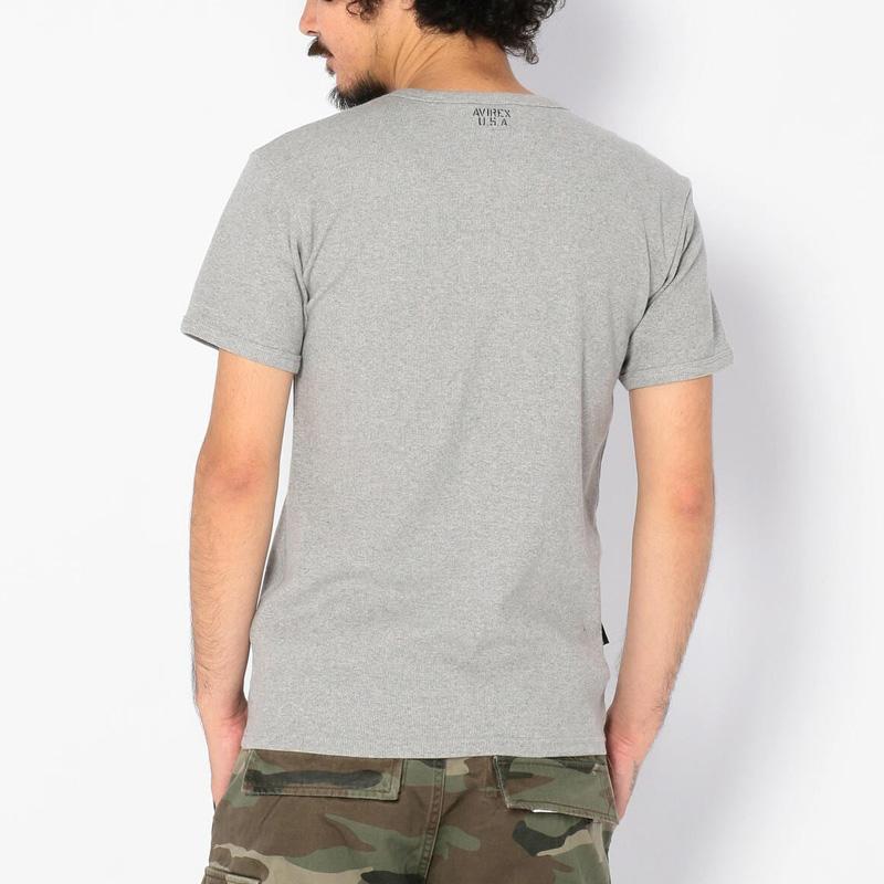 AVIREX アヴィレックス DAILY S RIB V NECK TEE デイリー 7834934008 (6143501) Vネック Tシャツ メンズ 半袖 : Neo Globe ...