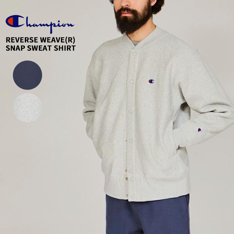 Champion（チャンピオン） メンズ スウェットカーディガン リバースウィーブ(R) スナップ スウェットシャツ 長袖 トップス 裏起毛 M L XL C3-A020 : Neo ...