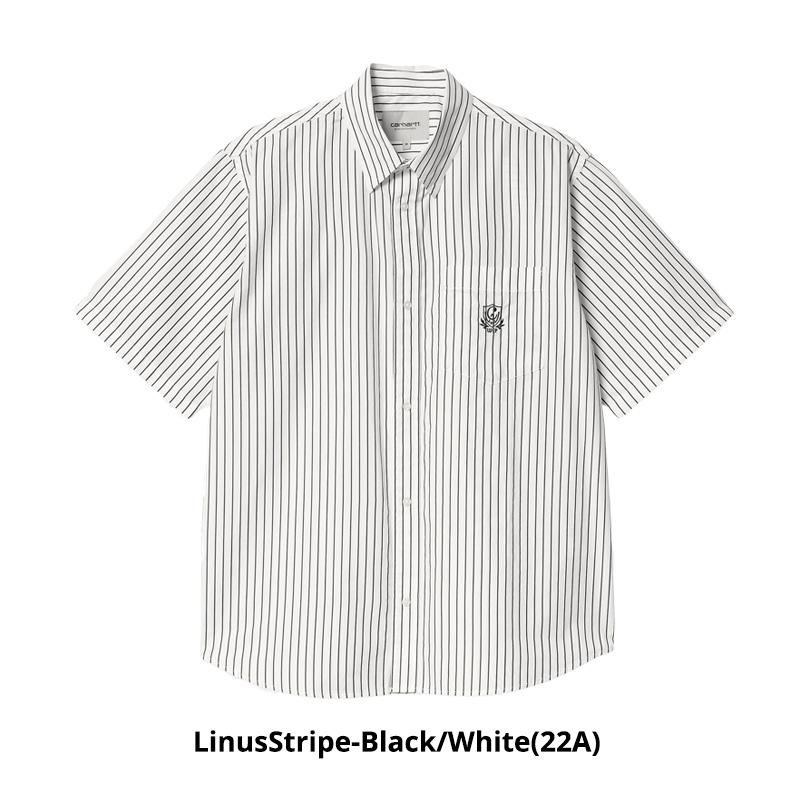 Carhartt WIP カーハート ダブリューアイピー 半袖シャツ S LINUS SHIRT i033028 メンズ ストライプシャツ ...