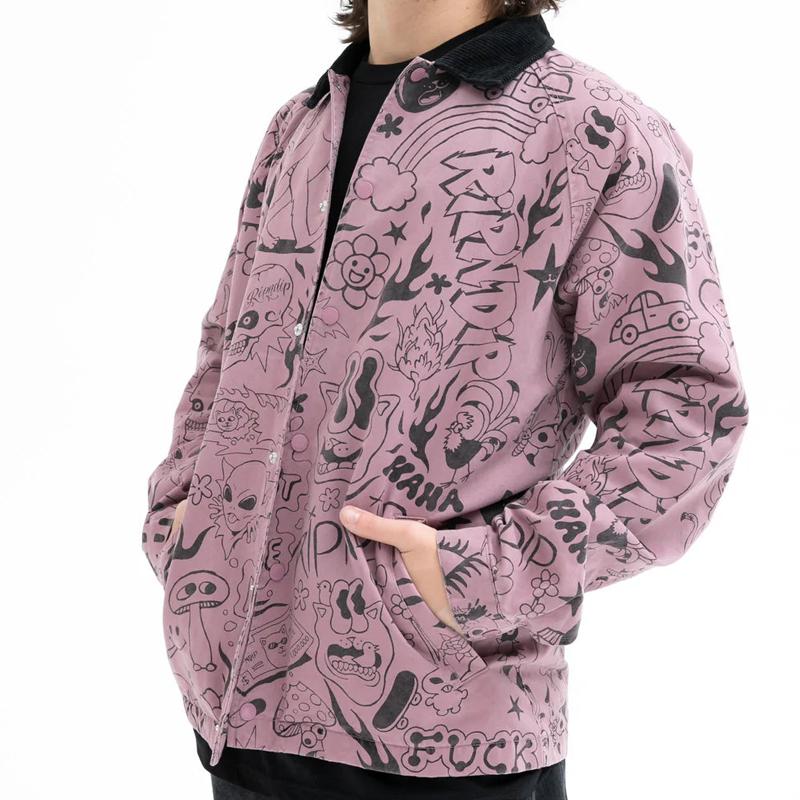 RIPNDIP リップンディップ We Don't Care Coaches Jacket Mauve RIPNDIP リップンディップ We Don't Care Coaches Jacket Mauve