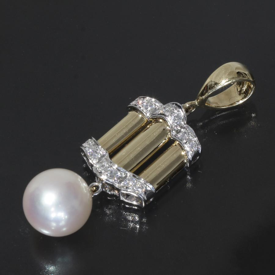 MIKIMOTO ミキモト ダイヤ0.15ct アコヤパール9mm トップ K18 K14WG E0328 : Jewery&Brand ...