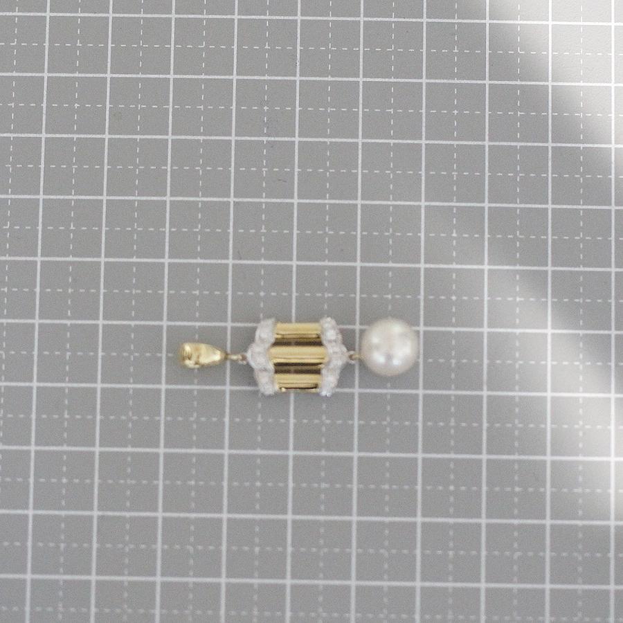 MIKIMOTO ミキモト ダイヤ0.15ct アコヤパール9mm トップ K18 K14WG E0328 : Jewery&Brand ...