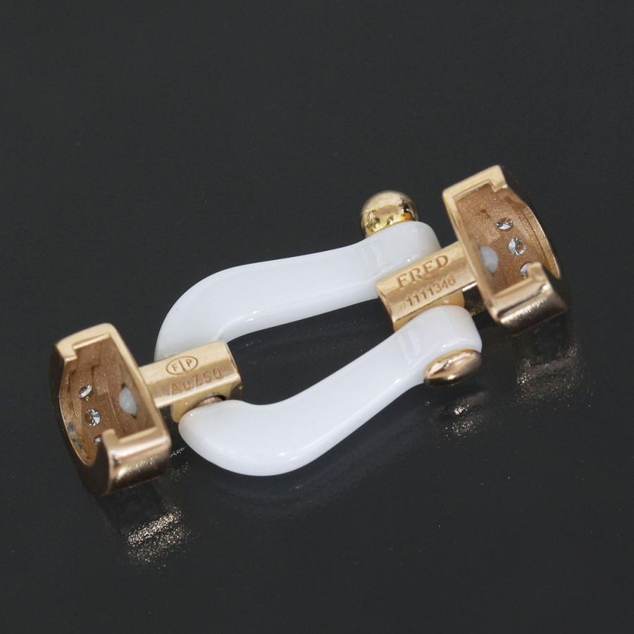 Fred FRED フレッド フォース10 ダイヤ セラミック ブレスレット ミディアム ホワイト K18PG Au7850 E0655 ...