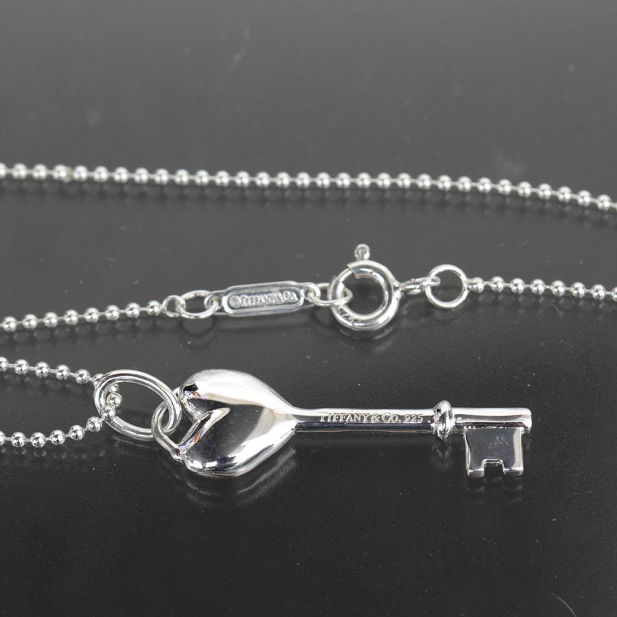 TIFFANY&Co. ティファニー キー ダイヤ ネックレス Ag925 シルバー925 ボールチェーン 鍵モチーフ E0781 ...