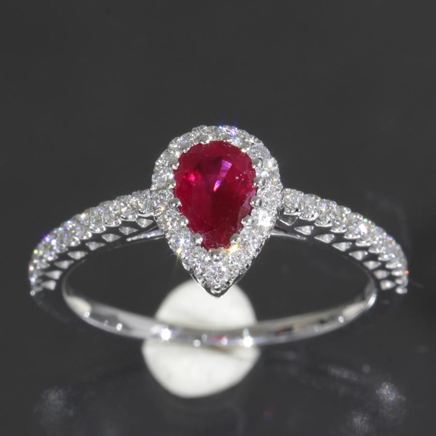 Ponte Vecchio ポンテヴェキオ PONTE VECCHIO ルビー0.48ct ダイヤ0.24ct リング 10号 K18WG E1330 : Jewery&Brand ...