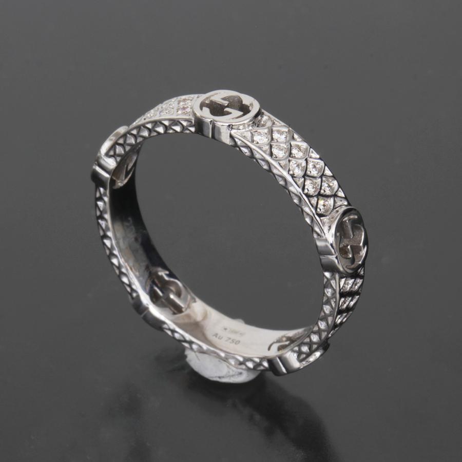 GUCCI グッチ インターロッキング フルダイヤ リング 19号 5g K18WG 日本限定 メンズ E1611 : Jewery&Brand NEONET - 通販 - Yahoo!ショッピング