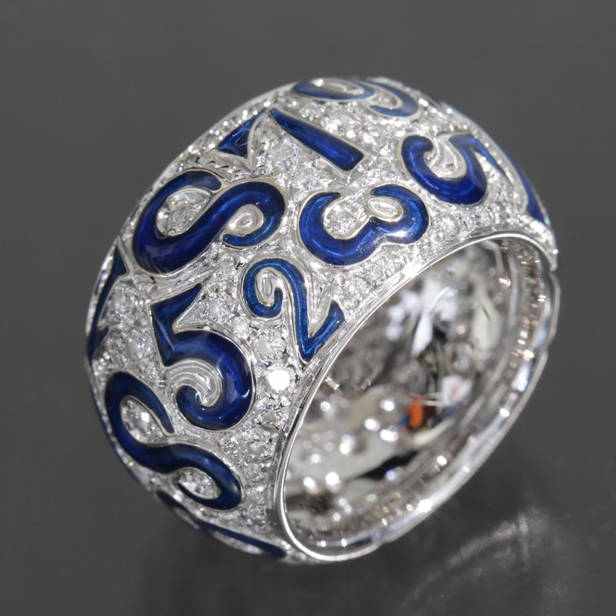 FRANCK MULLER フランクミュラー タリスマン パヴェダイヤ リング 9号 11.4g K18WG ブルーエナメル E1681 : Jewery&Brand NEONET - 通販 ...
