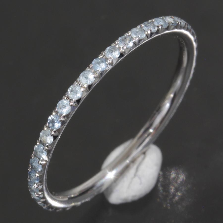 TIFFANY&Co. ティファニー メトロ フルサークル リング アクアマリン 9号 K18WG 1g Au750 E1684 : Jewery&Brand NEONET - 通販 ...