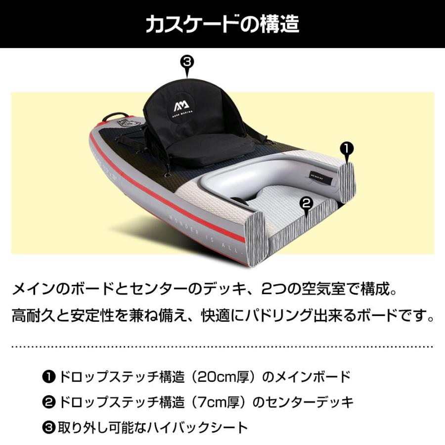 AQUA MARINA ハイブリッド SUP × カヤック インフレータブル スタンドアップパドルボード MARINA(アクアマリーナ) CASCADE カスケード BT-21CAP セット ...