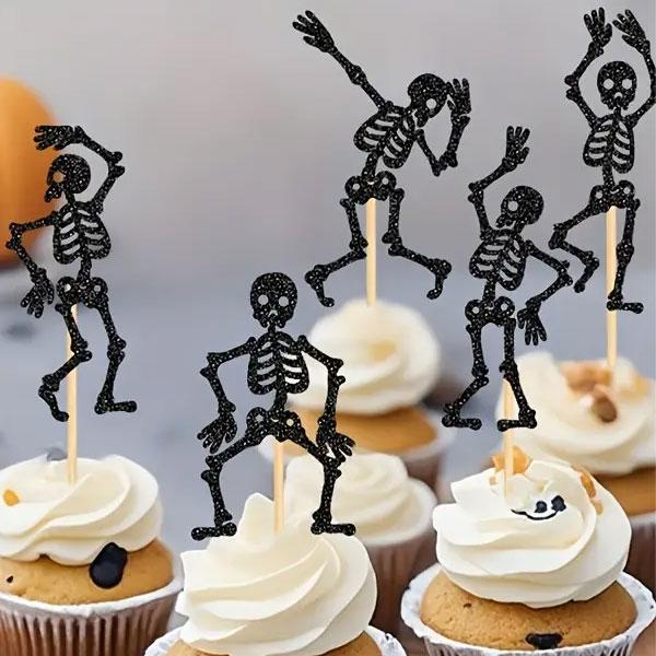 ( デコ用 ) ハロウィン ガイコツ カップケーキ ピック │ 5個 ハロウィンデコ 【 商用利用可 】 : NESSHOME - 通販 - Yahoo!ショッピング