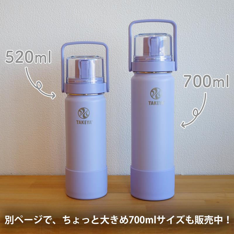 TAKEYA 水筒 保冷ボトル ステンレスボトル コップ付 直飲み タケヤ 520ml 小学生 女の子 男の子 ストラップ付 キッズボトル 学校 スポーツ ハンドル付き : アウトドアと雑貨の ...