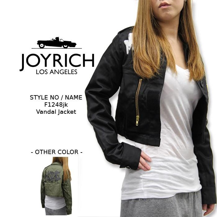 ジョイリッチ ミリタリージャケット JOYRICH Vandal Jacket F1248jk Black Khaki ショート丈 ライダース バックプリント 春秋 レディース ウーマンズ ...